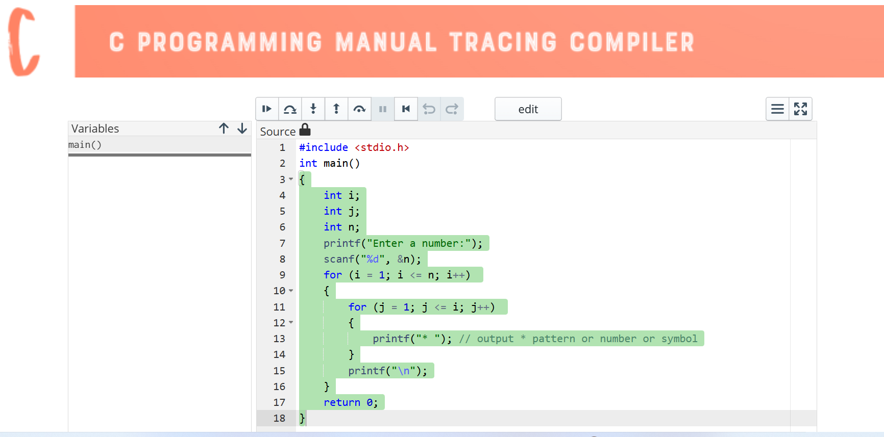 C Programming Manual Tracing is The Best Execution Trace Tool ...